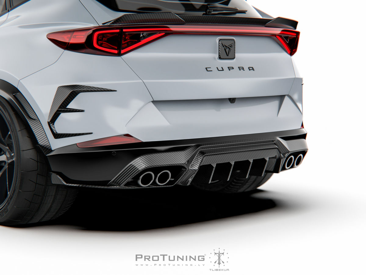 Carbon fibre rear bumper diffuser valance for Cupra Formentor SE in ...
